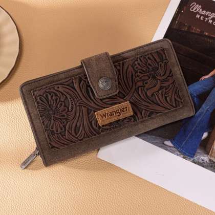 Women's Wallets: **New Arrival** Wrangler Western Floral Tooled RFID ...